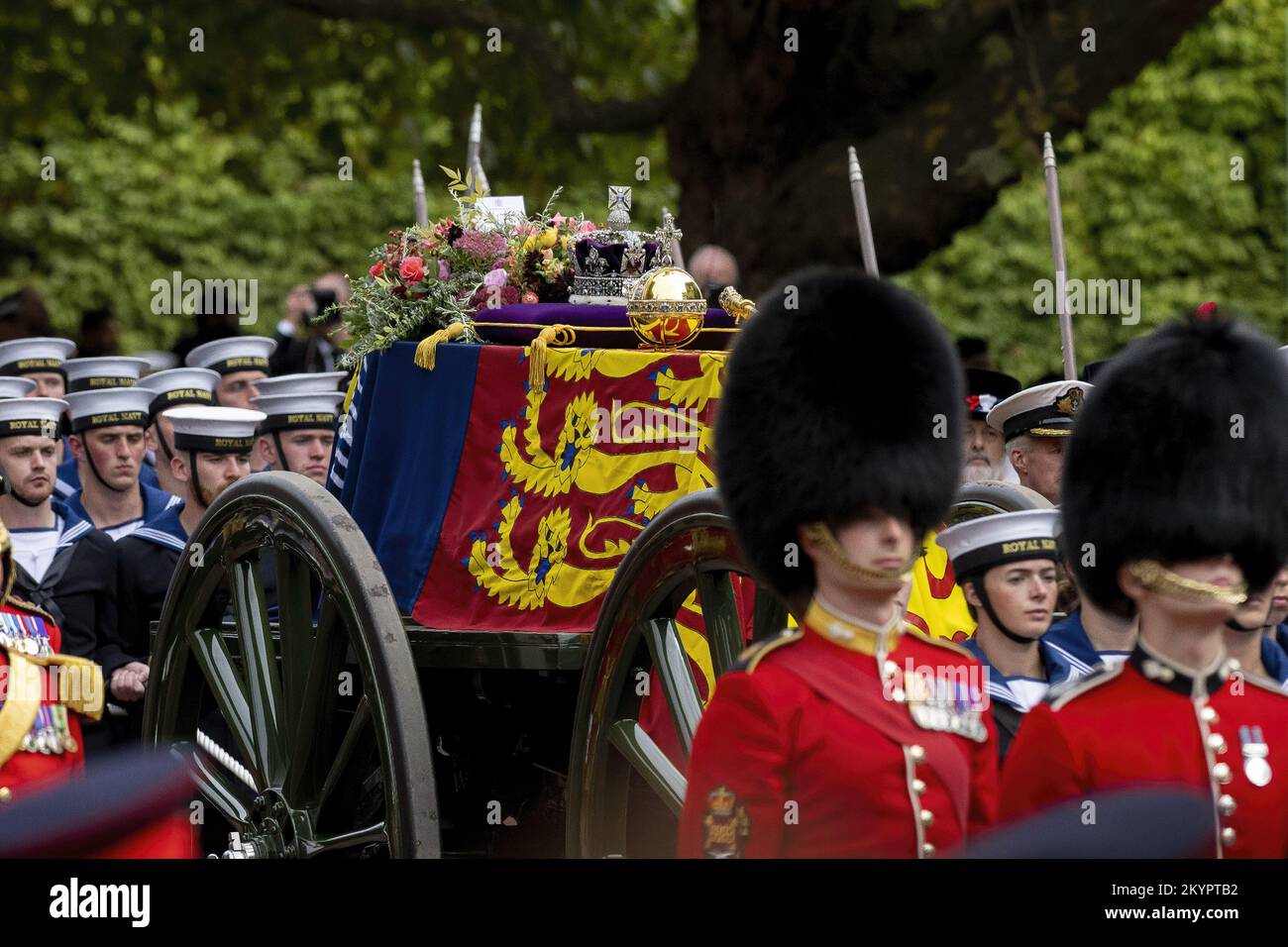 LONDON, ENGLAND: The State Funeral procession for HM Queen Elizabeth II ...