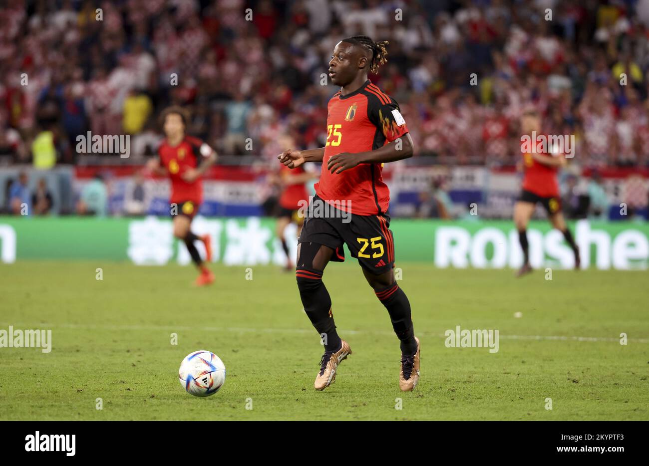 Jeremy Doku of Belgium during the FIFA World Cup 2022, Group F football ...
