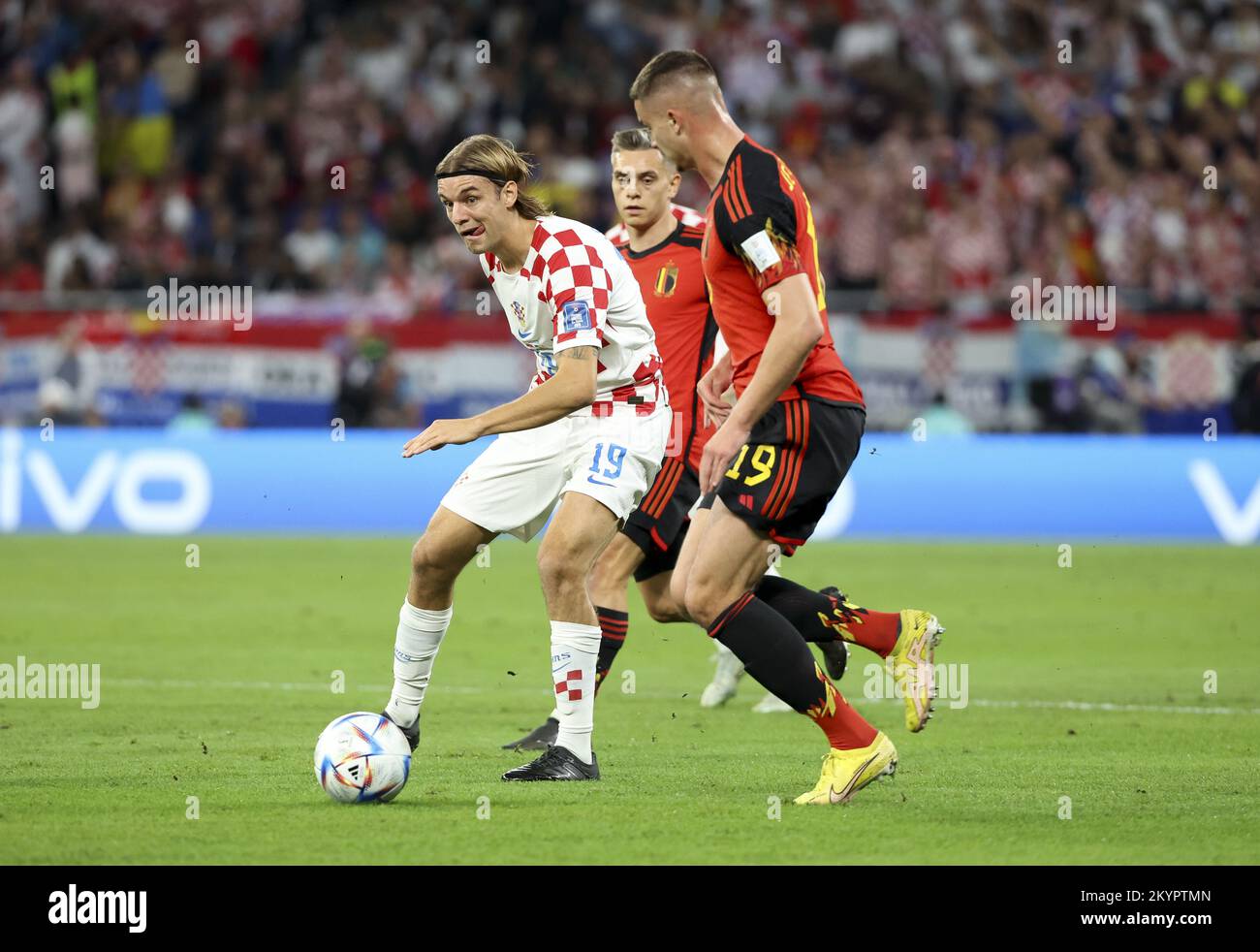 Borna Sosa of Croatia during the FIFA World Cup 2022, Group F football match between Croatia and ...