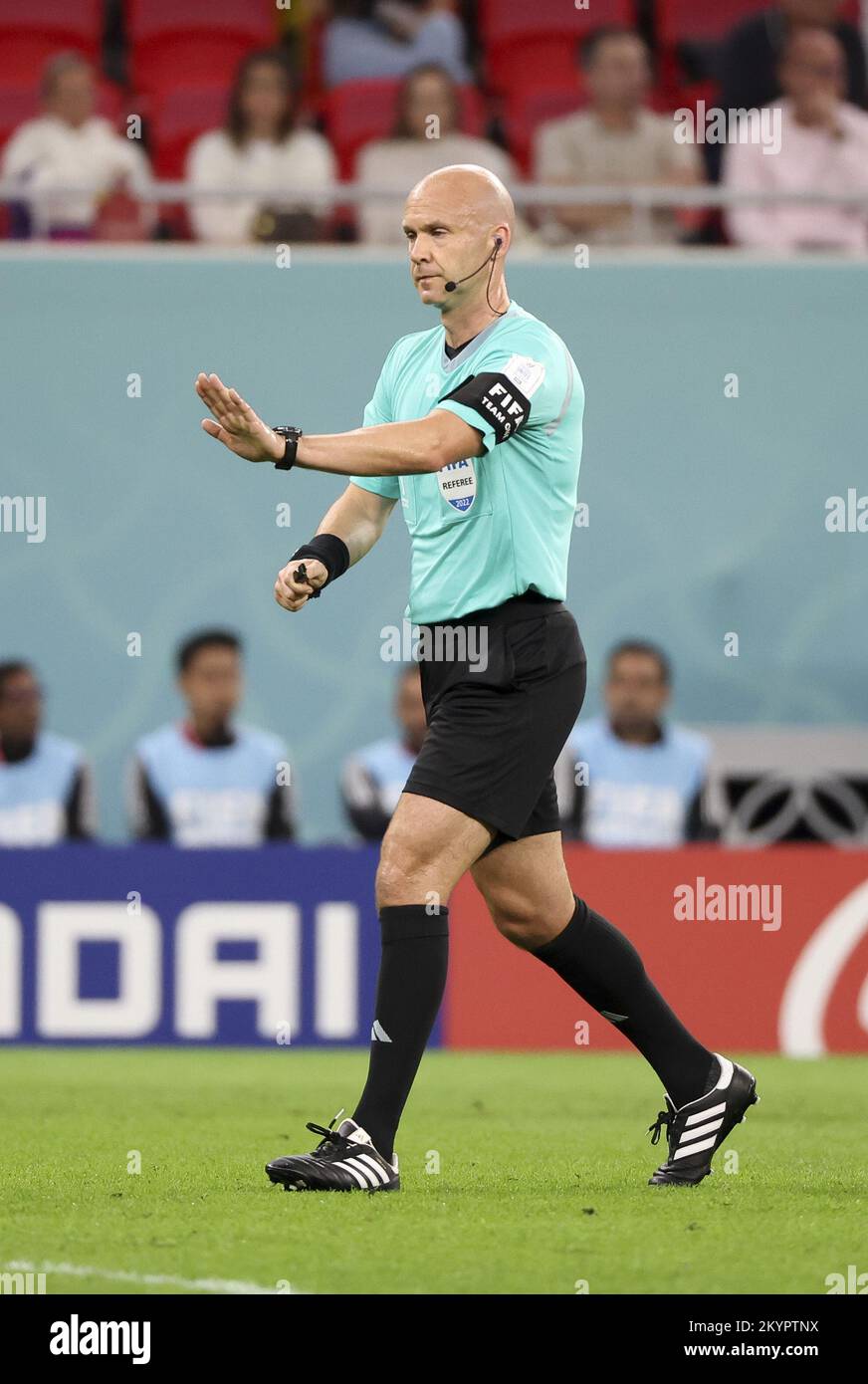 Referee Anthony Taylor of England the FIFA World Cup 2022, Group F ...