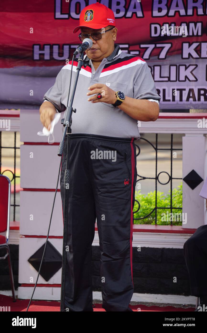 Mr. Santoso (Mayor of Blitar city) on the opening ceremony of the ...