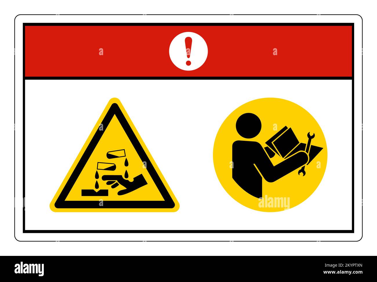 Danger Chemical Hazard Read Technical Manual Before Servicing Symbol ...