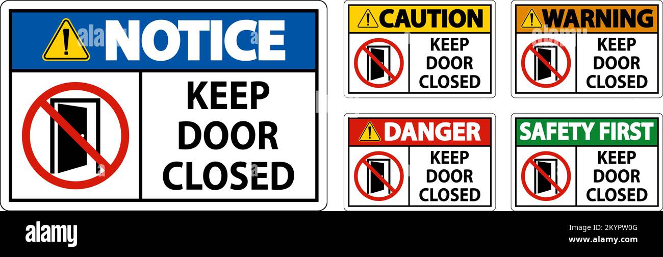 Keep Door Closed Sign On White Background Stock Vector Image & Art - Alamy