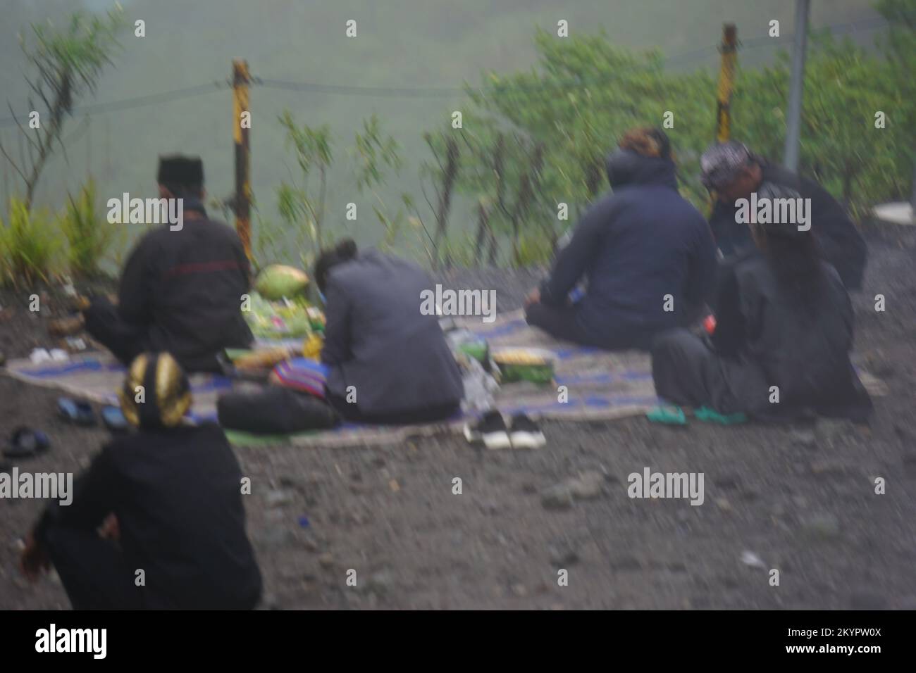 Larung sesaji (Javanese thanksgiving) Gunung Kelud. Larungan is one of ...