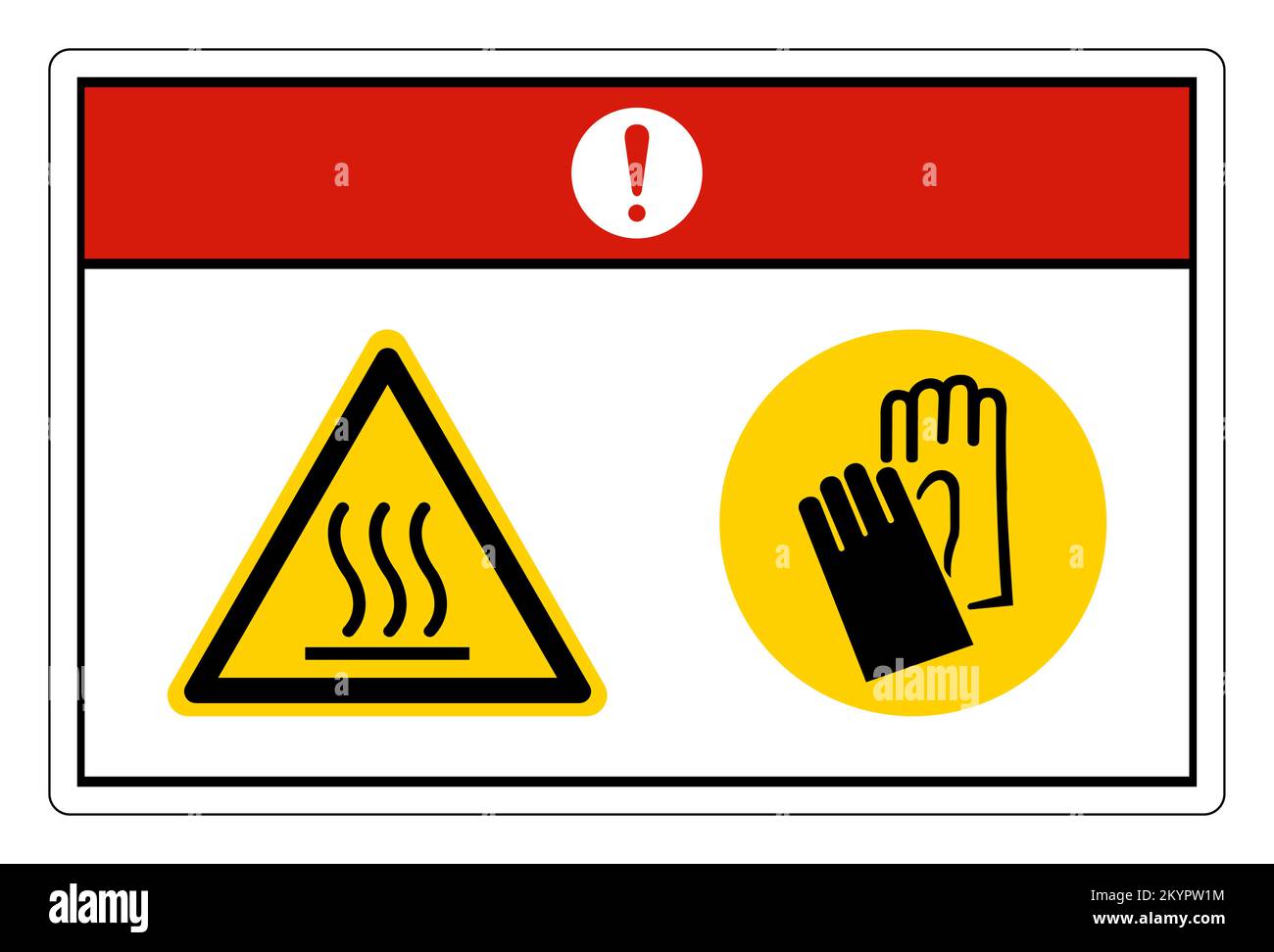 Caution Hot Oven Wear Protective Gloves Symbol Sign On White Background ...