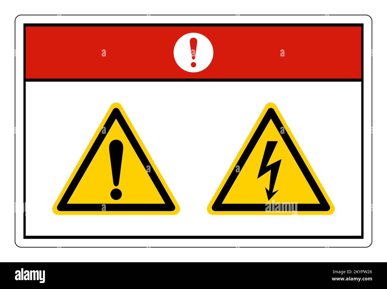 Danger Electric Shock Hazard Symbol Sign On White Background Stock ...