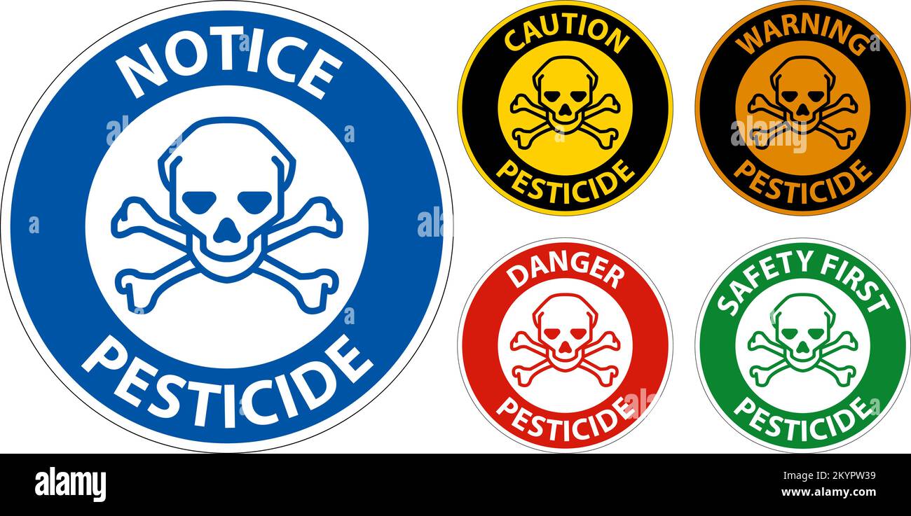 Warning Pesticide Symbol Sign On White Background Stock Vector Image ...
