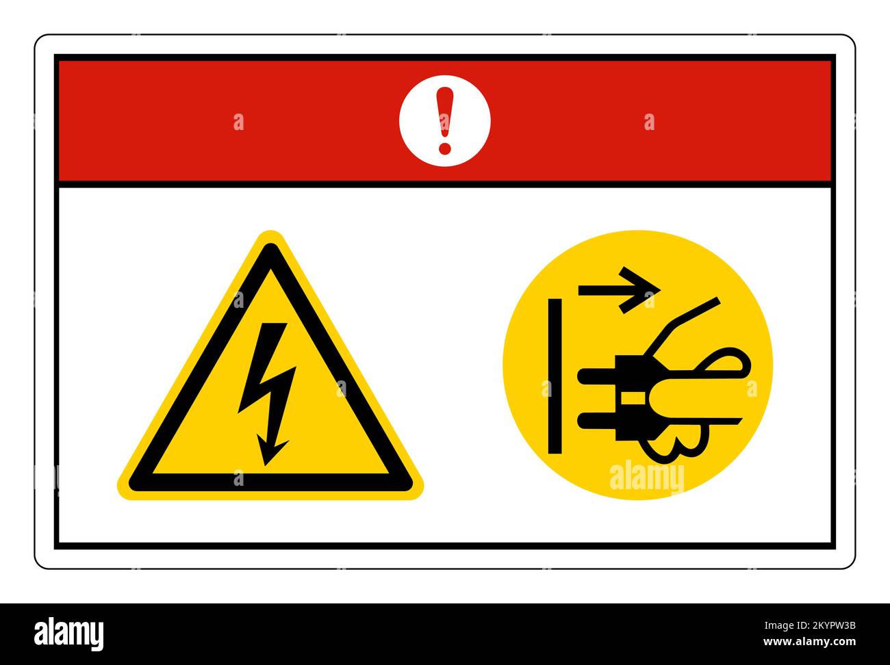 Danger Hazardous Voltage Disconnect Mains Plug From Electrical Outlet ...