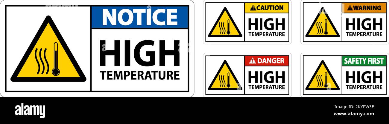 Caution High temperature symbol and text safety sign Stock Vector Image ...