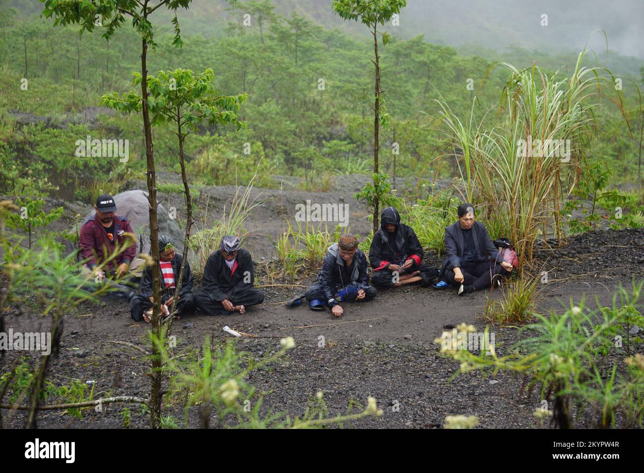 Larung sesaji (Javanese thanksgiving) Gunung Kelud. Larungan is one of ...