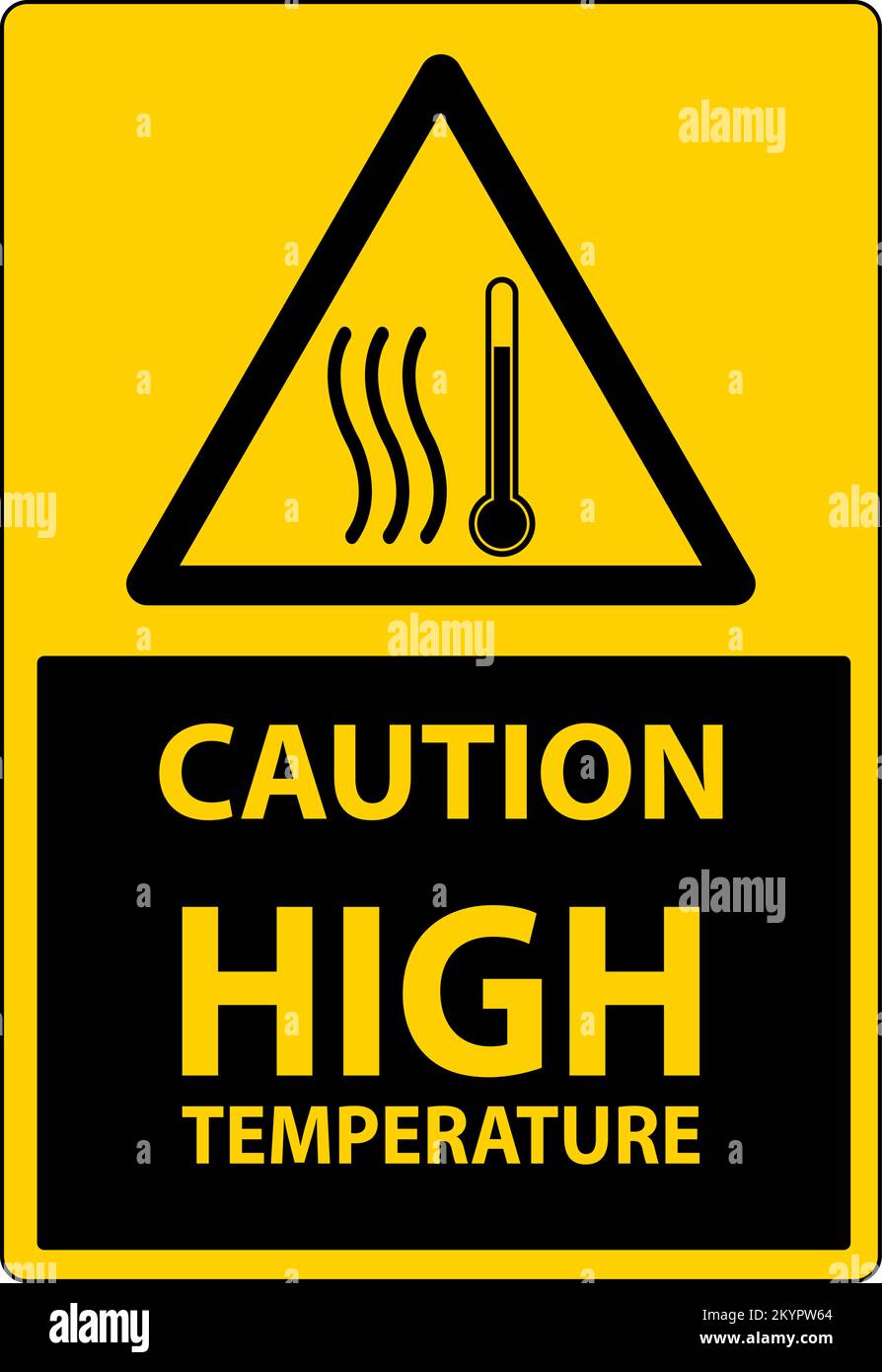 Caution High temperature symbol and text safety sign Stock Vector Image ...