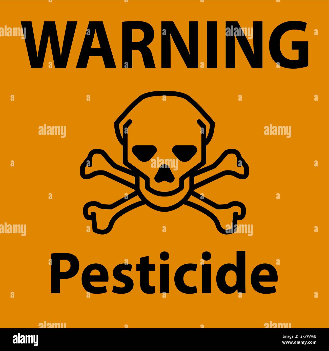 Warning Pesticide Symbol Sign On White Background Stock Vector Image ...