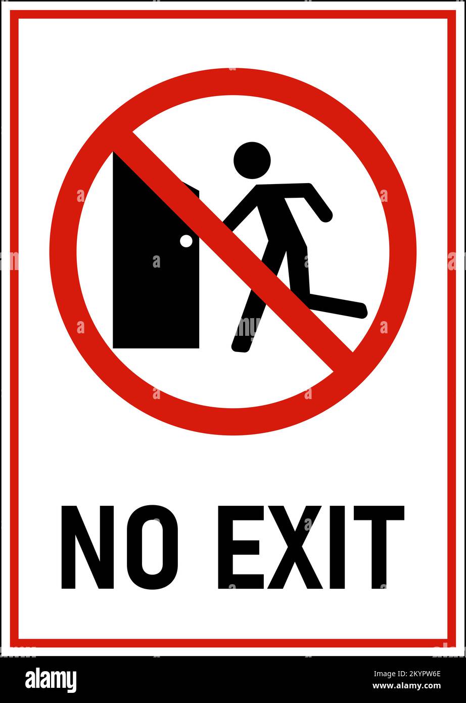 No Exit Sign On White Background Stock Vector Image & Art - Alamy