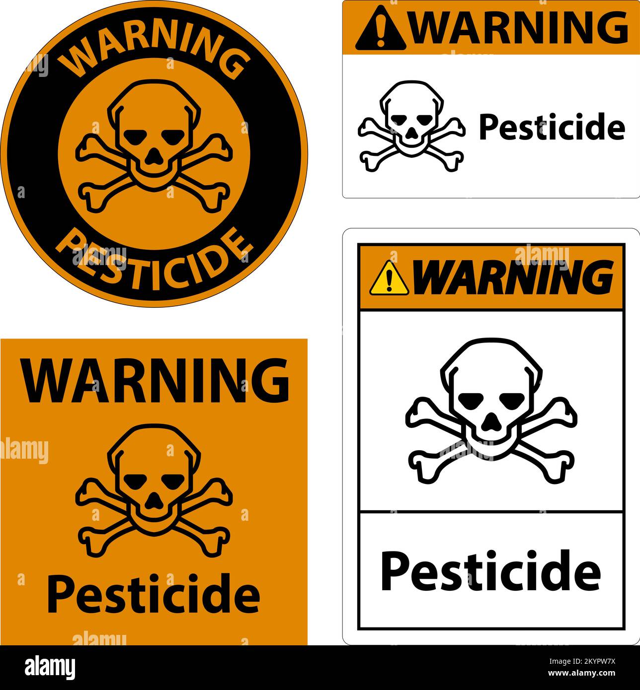 Warning Pesticide Symbol Sign On White Background Stock Vector Image ...