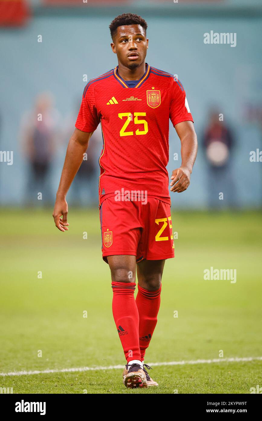 Doha, Catar. 01st Dec, 2022. FATI Ansu of Spain during the match ...
