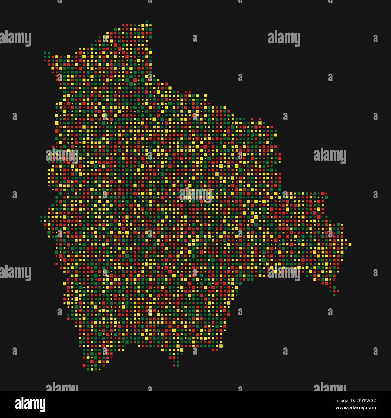Bolivia Silhouette Pixelated generative pattern illustration Stock ...