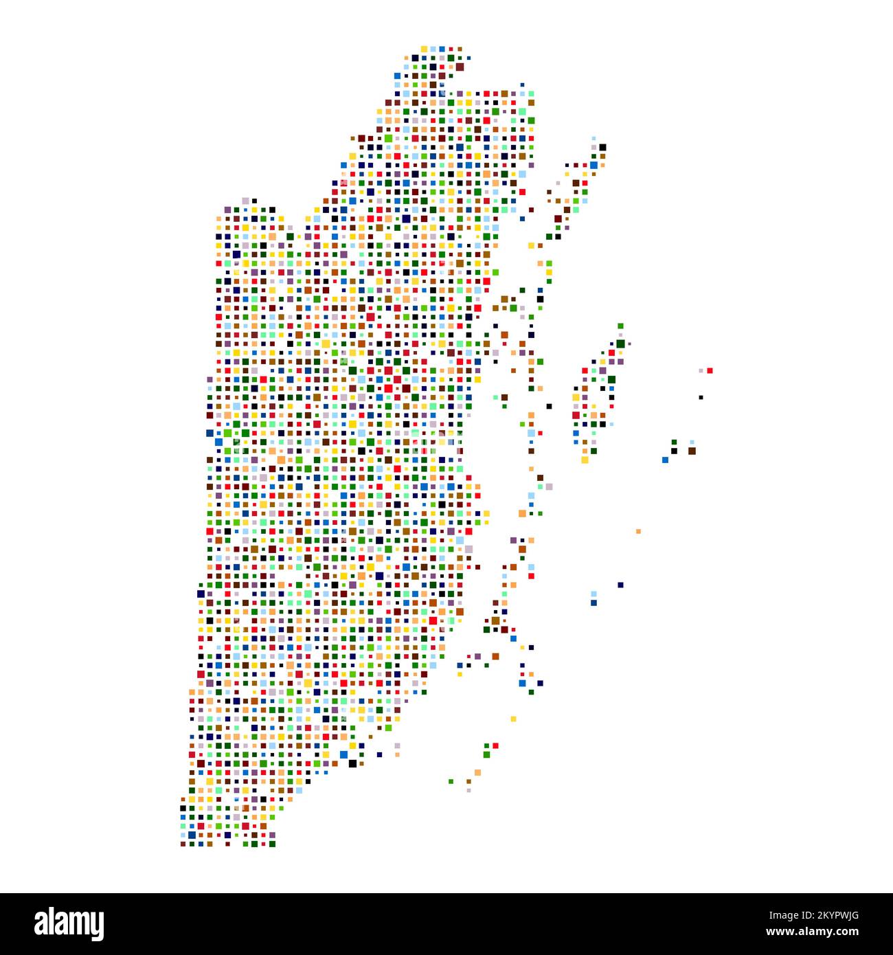 Belize Silhouette Pixelated generative pattern illustration Stock ...
