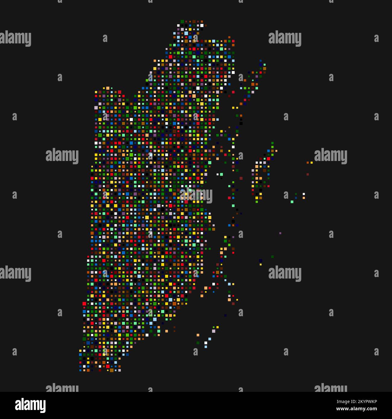 Belize Silhouette Pixelated generative pattern illustration Stock ...
