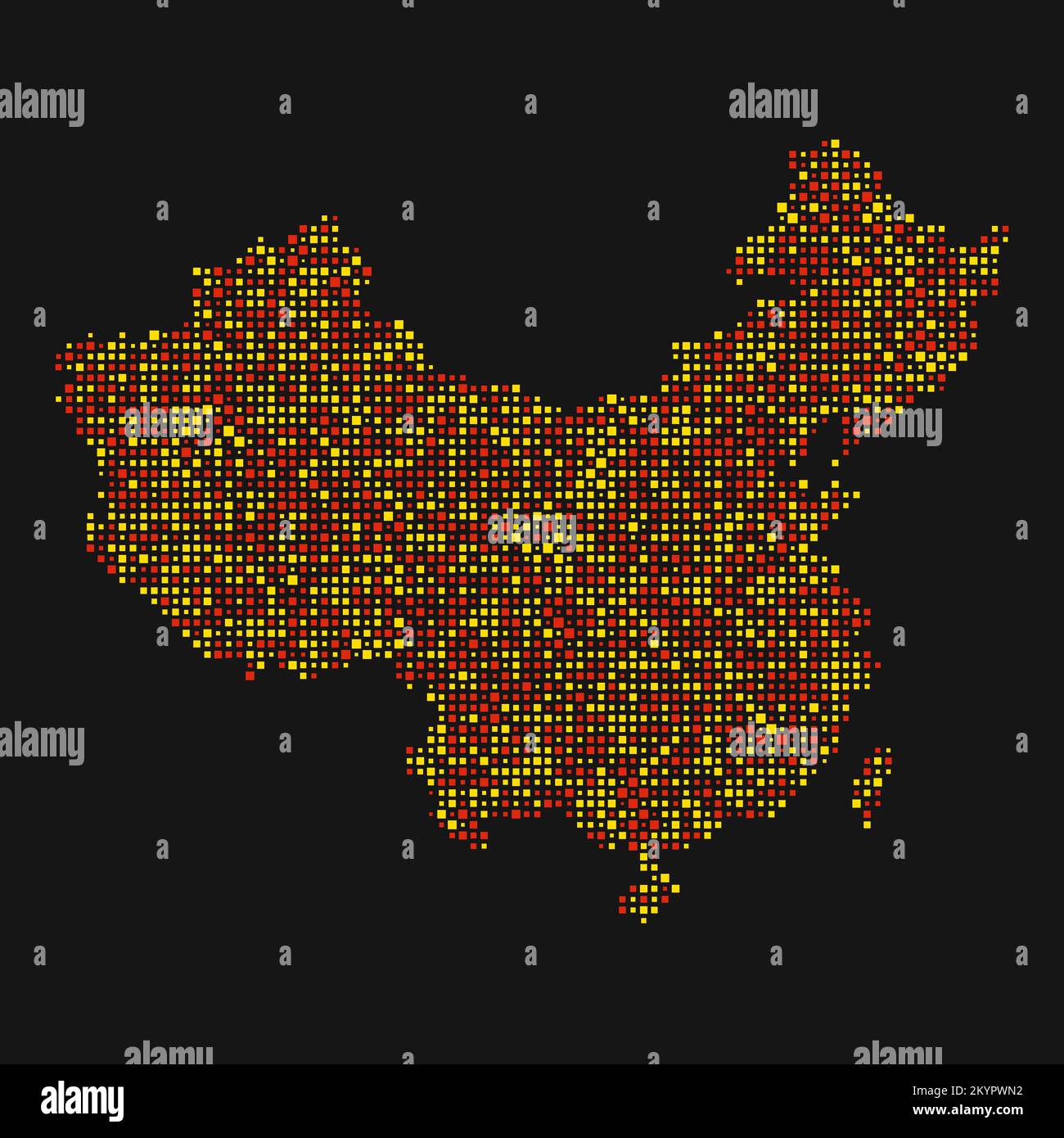 China Silhouette Pixelated generative pattern illustration Stock Vector ...