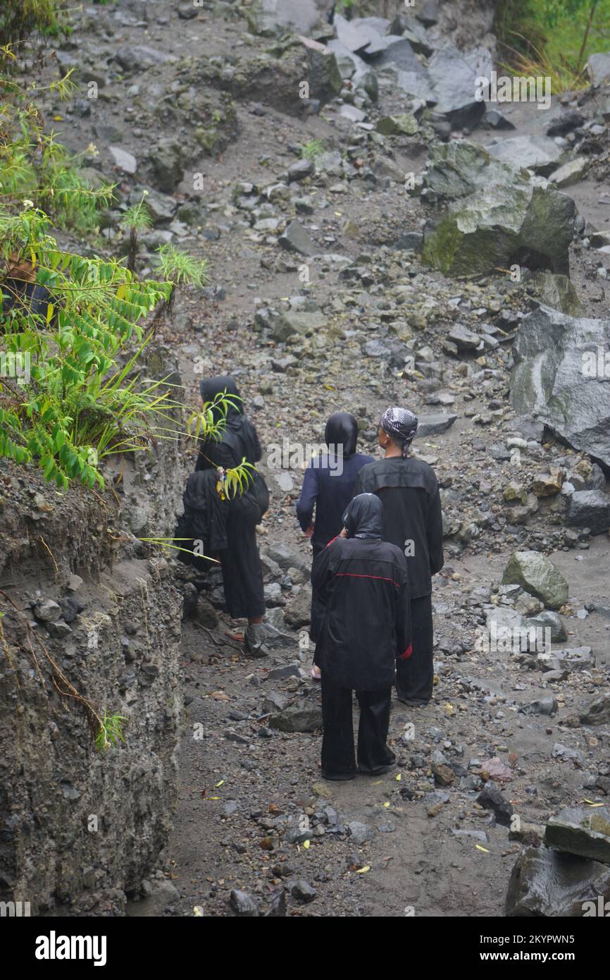 Larung sesaji (Javanese thanksgiving) Gunung Kelud. Larungan is one of ...