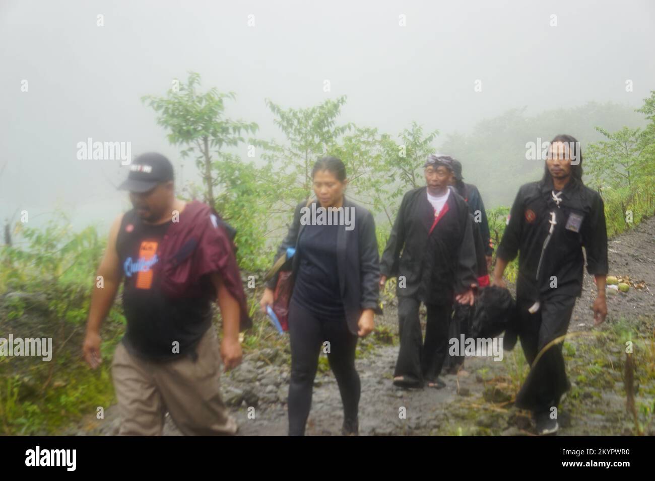 Larung sesaji (Javanese thanksgiving) Gunung Kelud. Larungan is one of ...