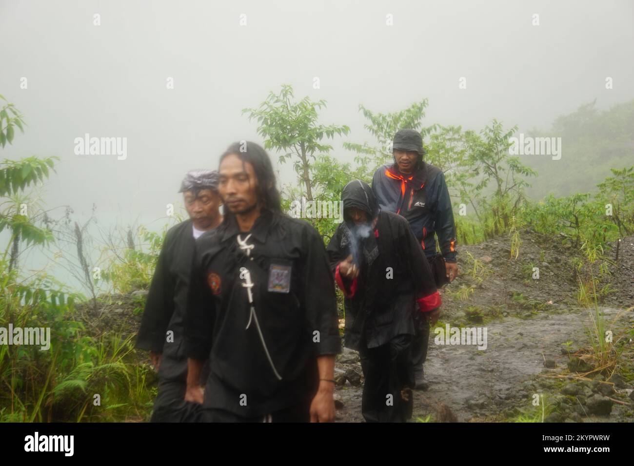 Larung sesaji (Javanese thanksgiving) Gunung Kelud. Larungan is one of ...