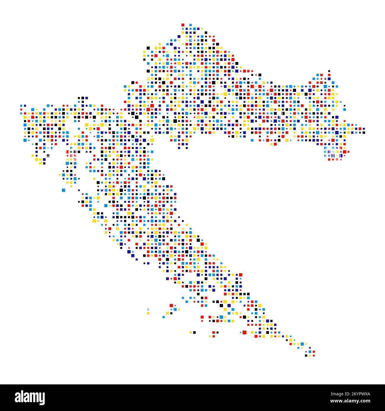 Croatia Silhouette Pixelated generative pattern illustration Stock ...
