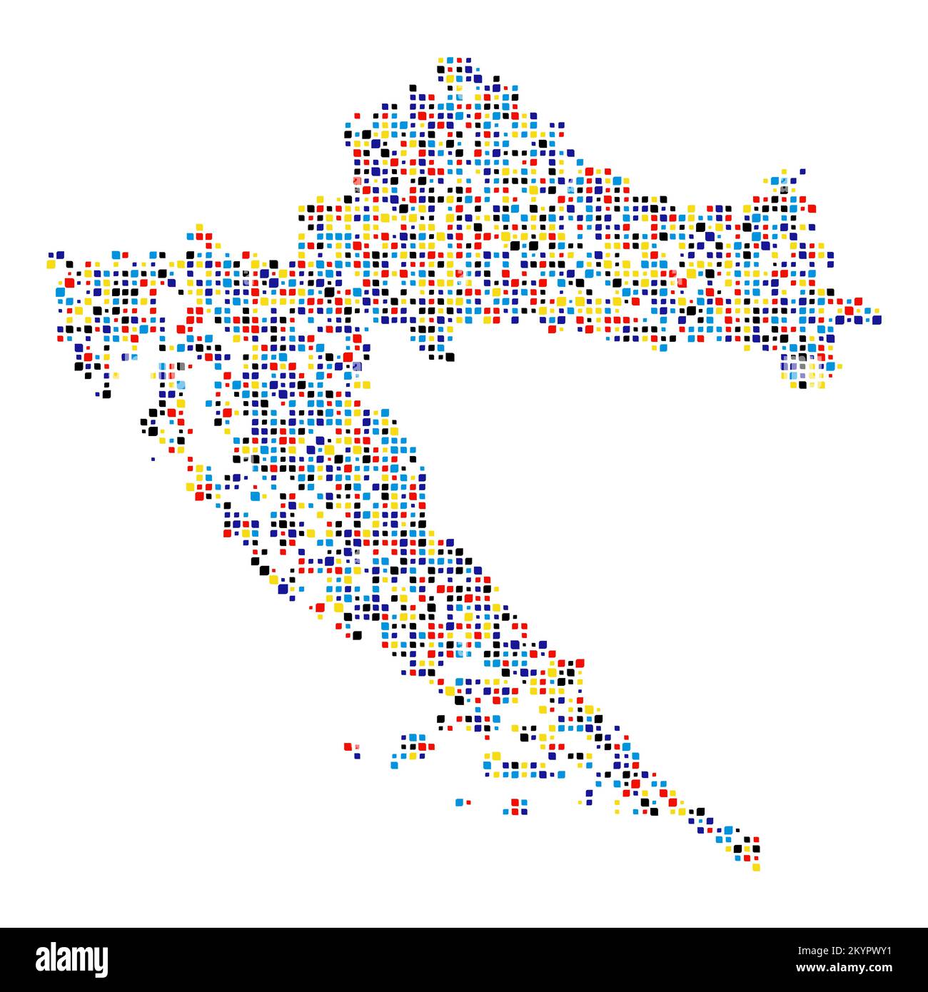 Croatia Silhouette Pixelated generative pattern illustration Stock ...