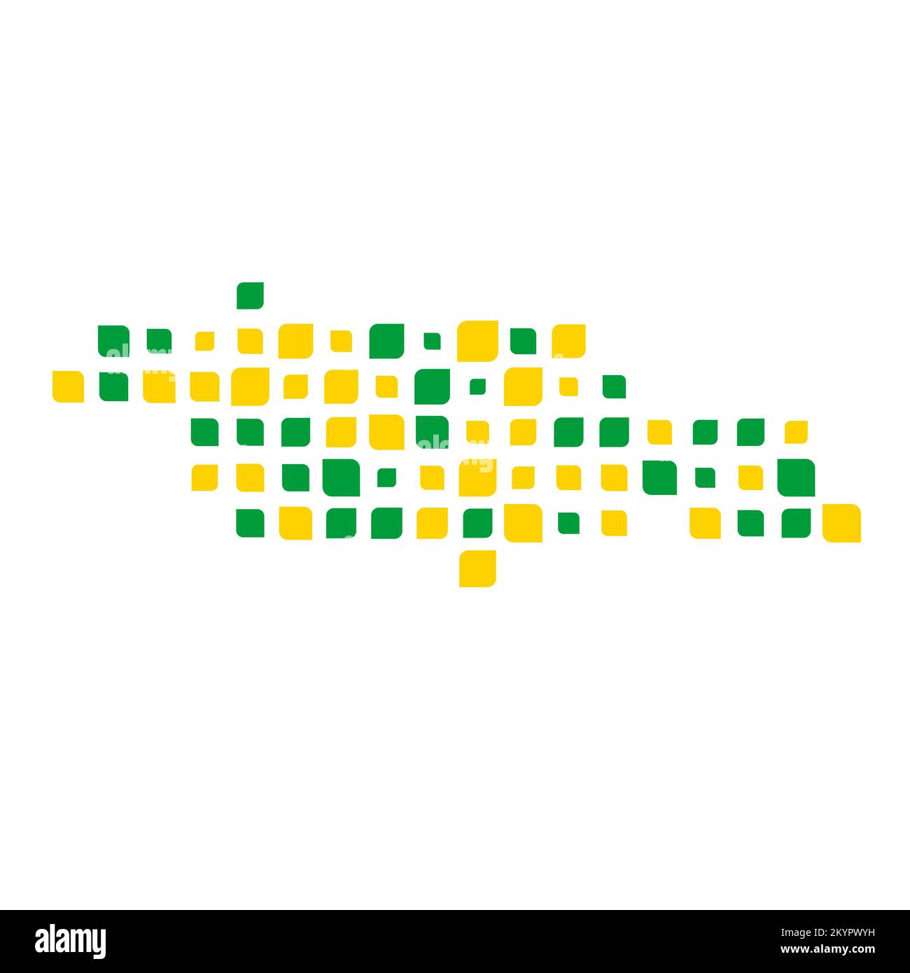 Jamaica Silhouette Pixelated generative pattern illustration Stock ...