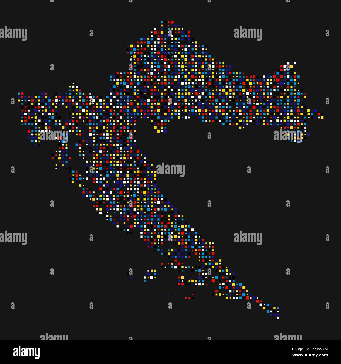 Croatia Silhouette Pixelated generative pattern illustration Stock ...