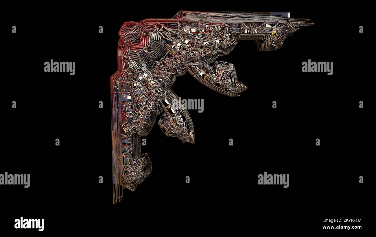 A 3D Illustration of a decorative or ornamental pattern. Modelers ...