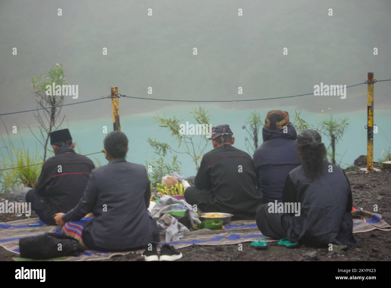 Larung sesaji (Javanese thanksgiving) Gunung Kelud. Larungan is one of ...