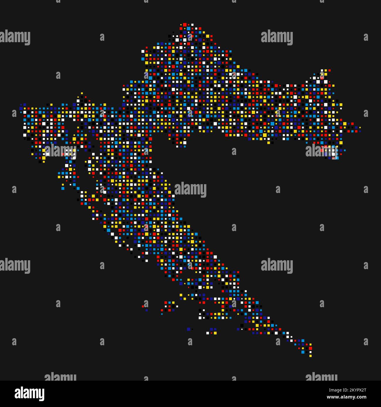 Croatia Silhouette Pixelated generative pattern illustration Stock ...