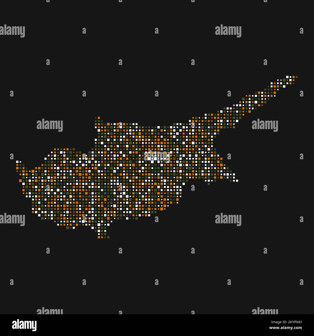 Cyprus Silhouette Pixelated generative pattern illustration Stock ...