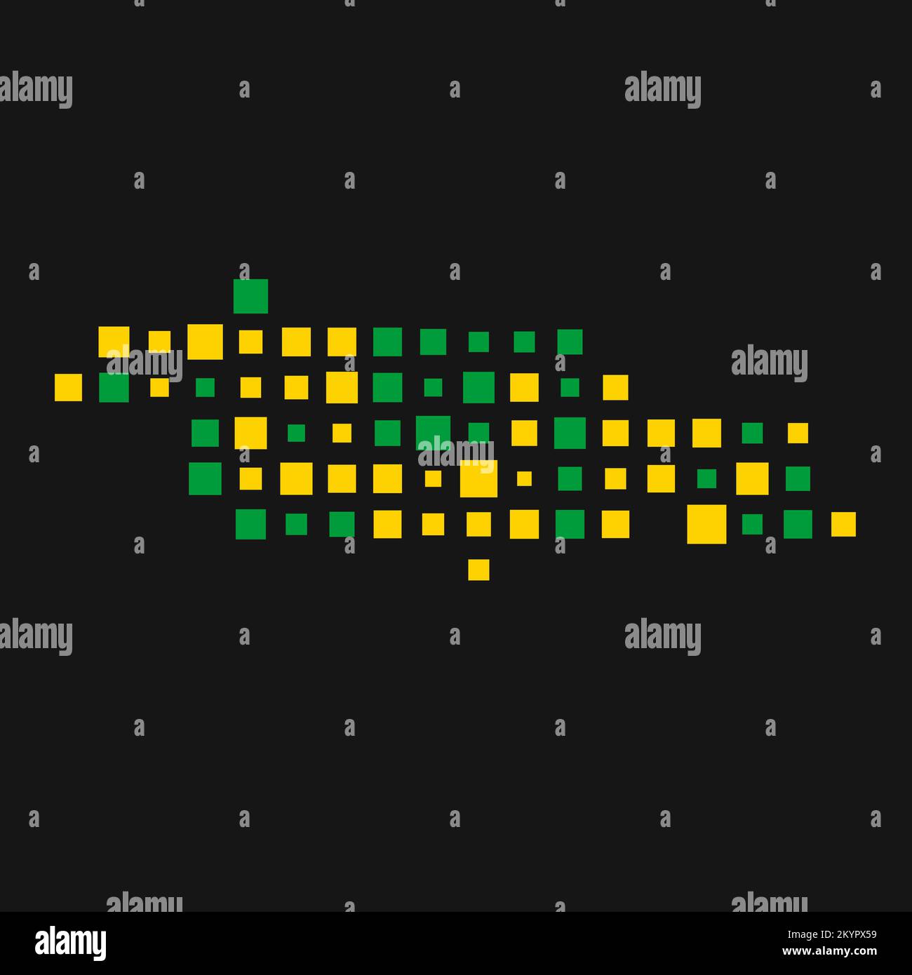 Jamaica Silhouette Pixelated generative pattern illustration Stock ...