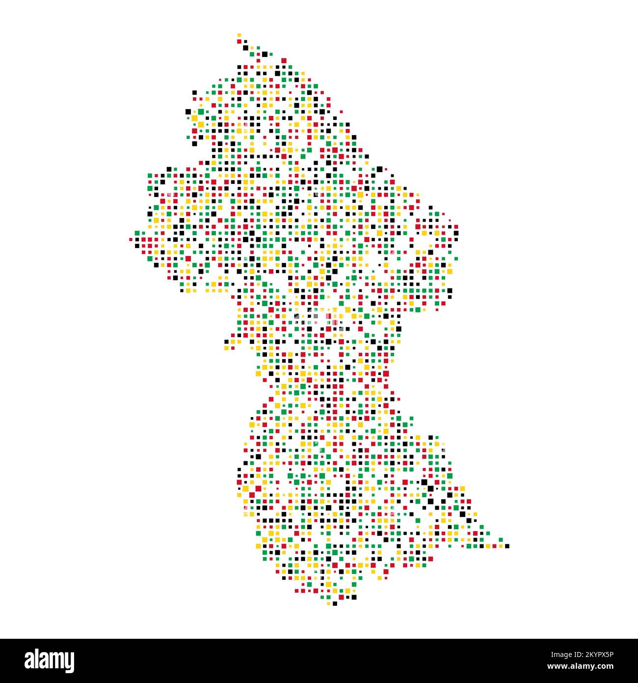 Guyana Silhouette Pixelated generative pattern illustration Stock ...