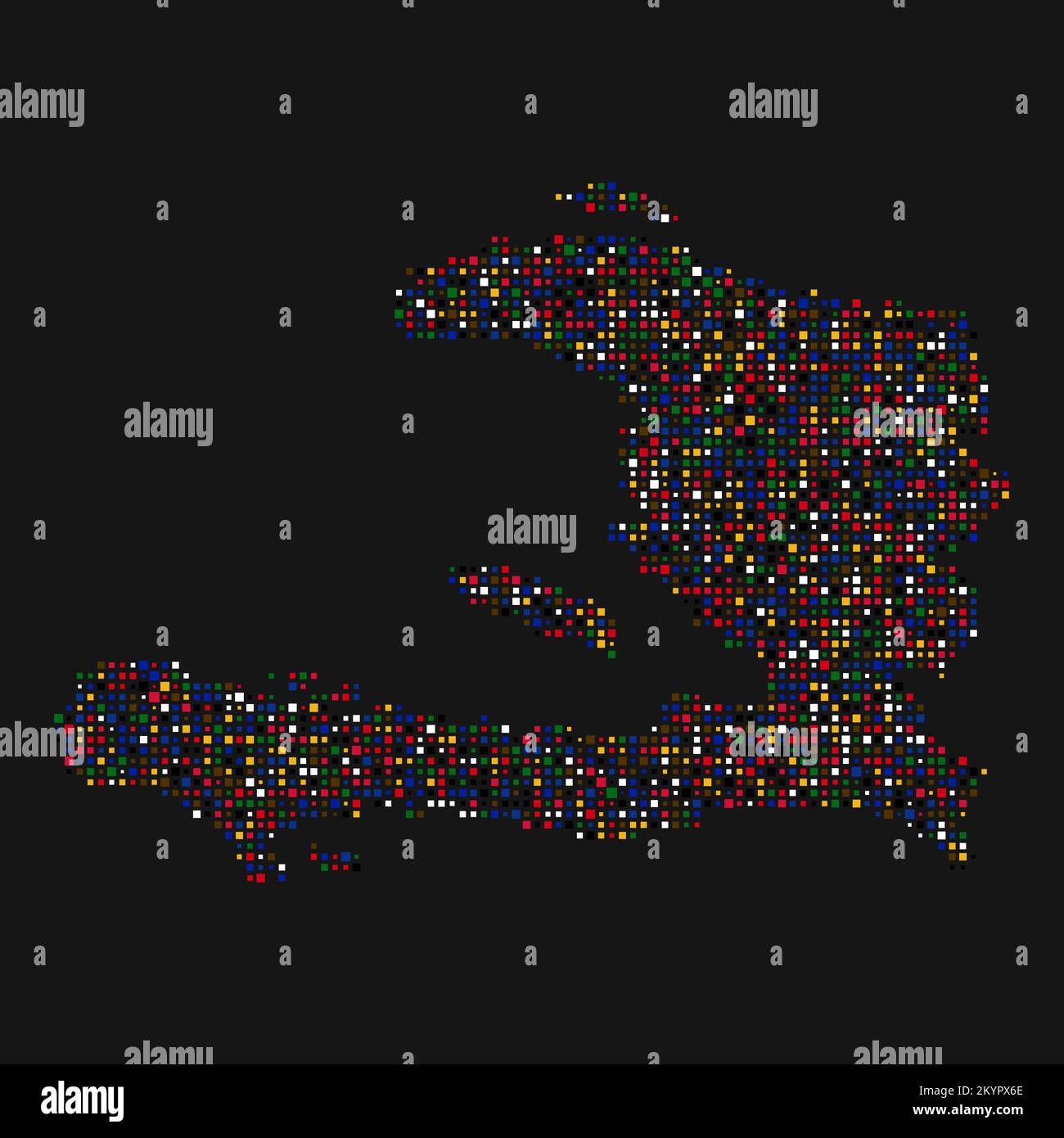 Haiti Silhouette Pixelated generative pattern illustration Stock Vector ...