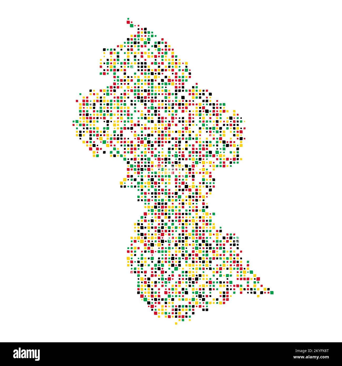 Guyana Silhouette Pixelated generative pattern illustration Stock ...