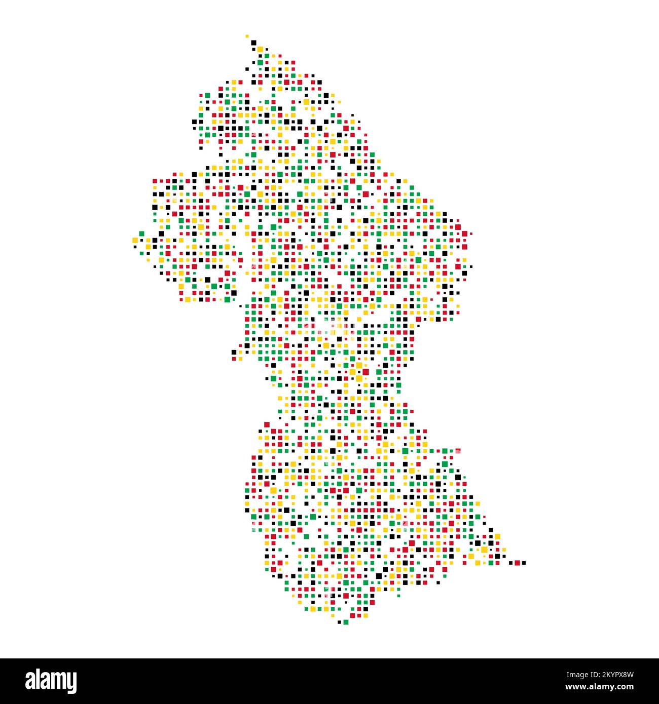 Guyana Silhouette Pixelated generative pattern illustration Stock ...