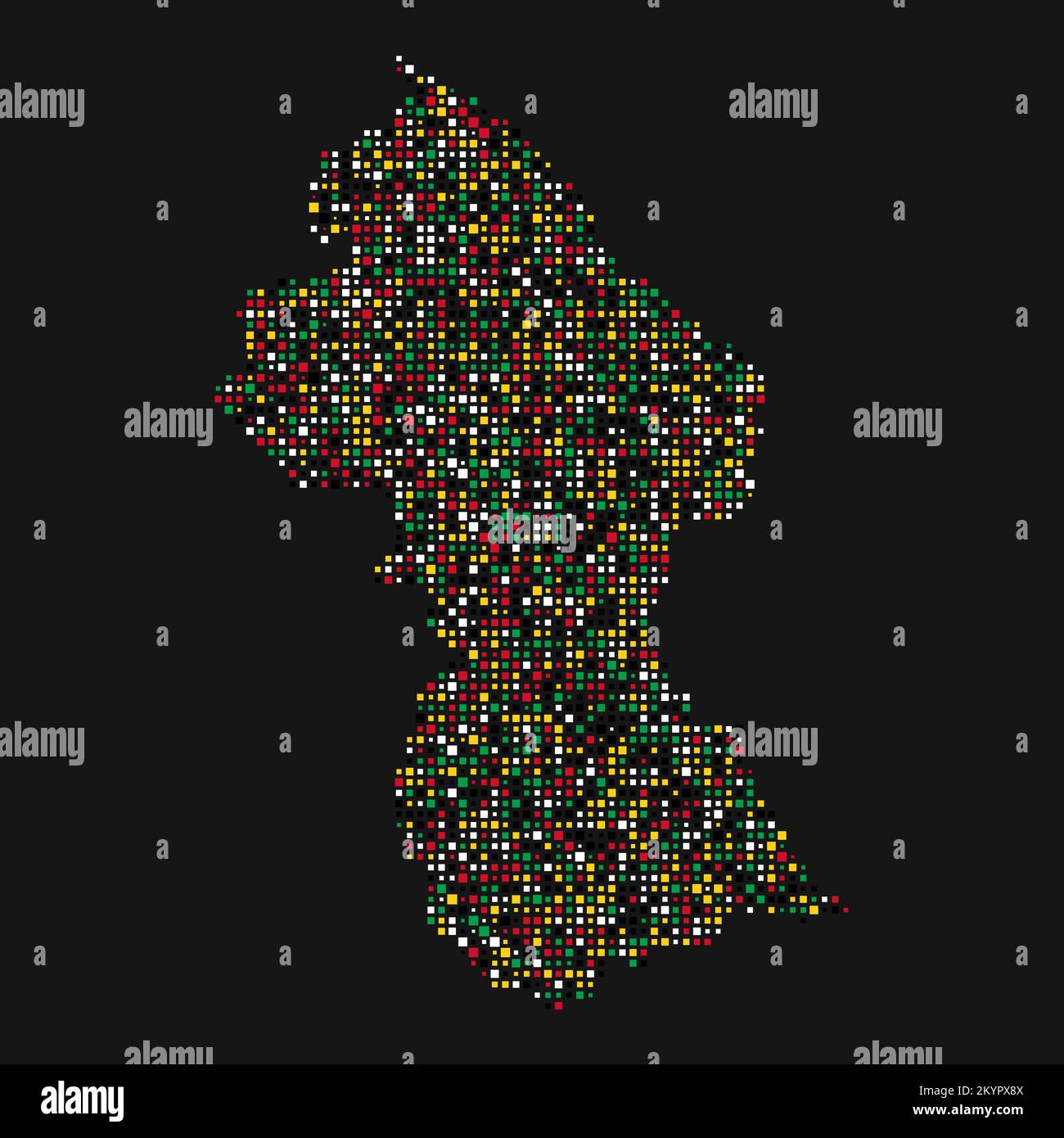 Guyana Silhouette Pixelated generative pattern illustration Stock ...