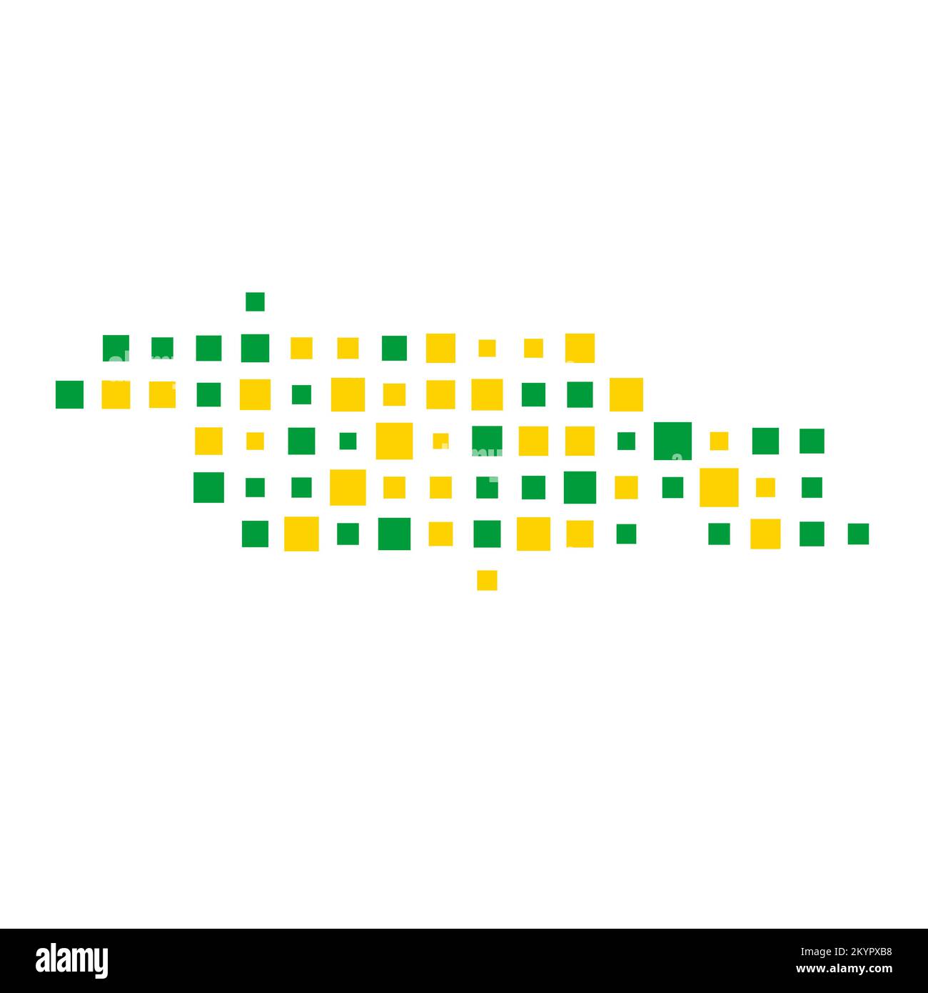 Jamaica Silhouette Pixelated generative pattern illustration Stock ...
