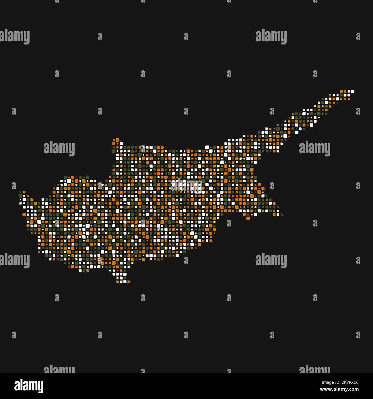 Cyprus Silhouette Pixelated generative pattern illustration Stock ...
