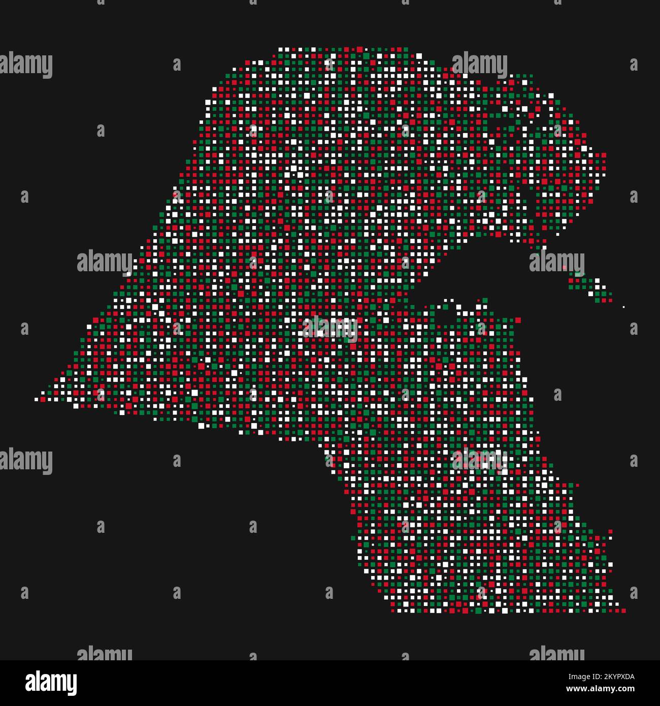 Kuwait Silhouette Pixelated generative pattern illustration Stock ...