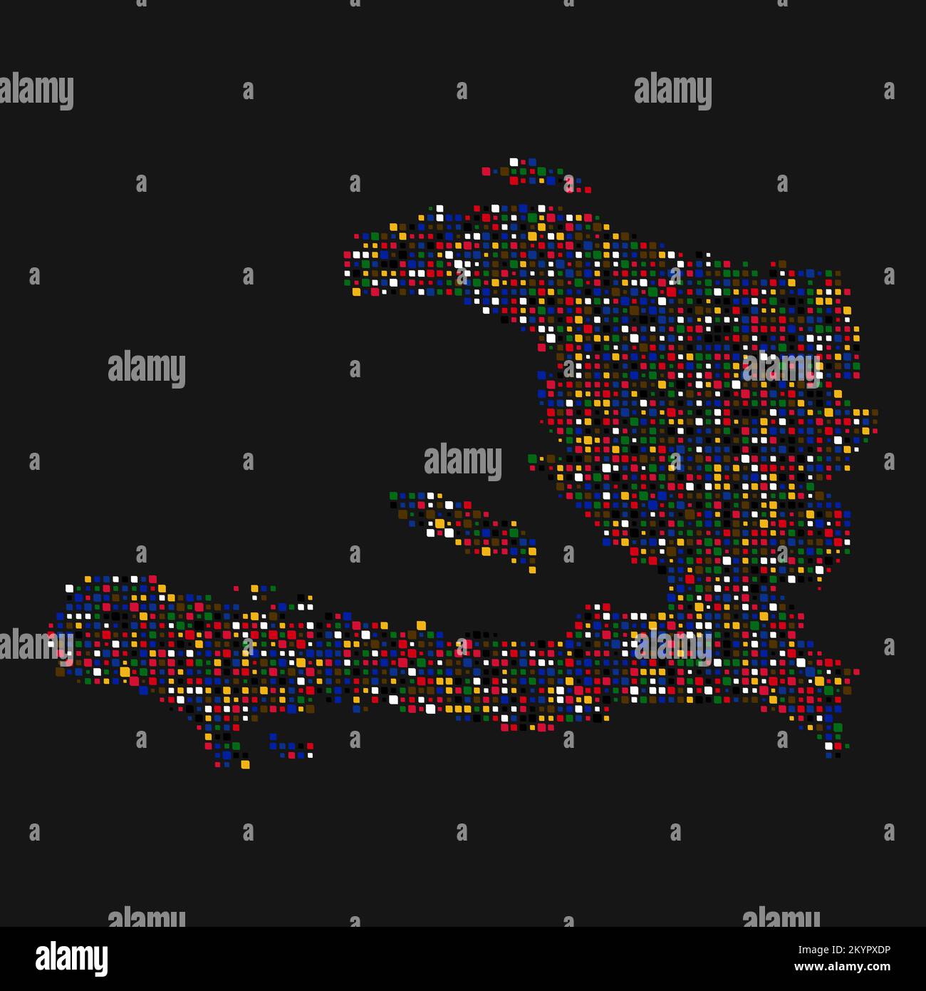 Haiti Silhouette Pixelated generative pattern illustration Stock Vector ...