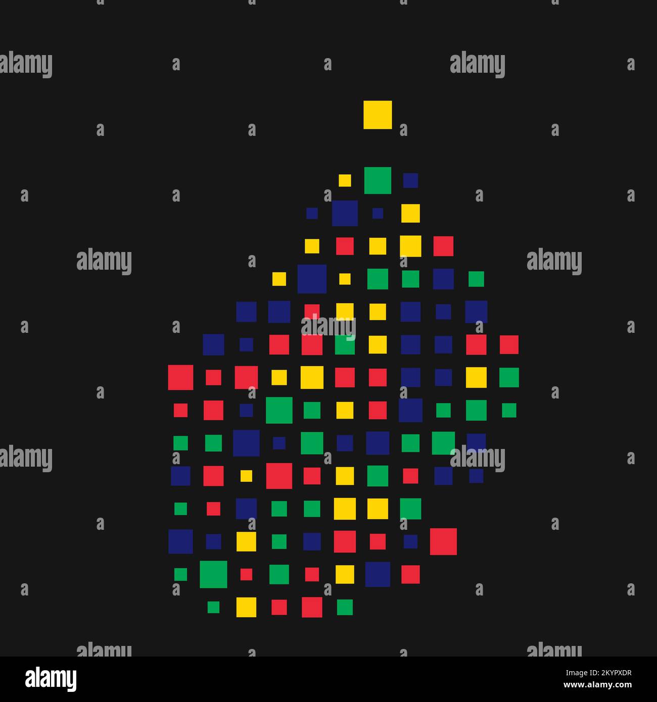 Mauritius Silhouette Pixelated generative pattern illustration Stock ...