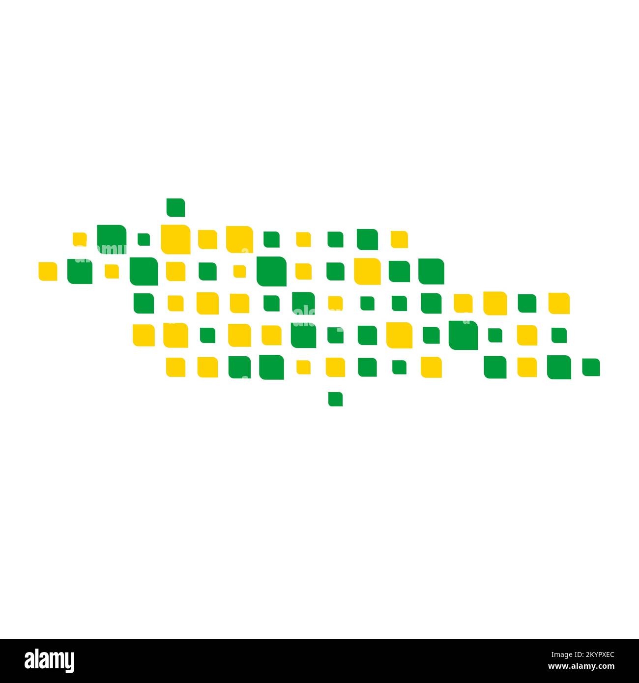 Jamaica Silhouette Pixelated generative pattern illustration Stock ...