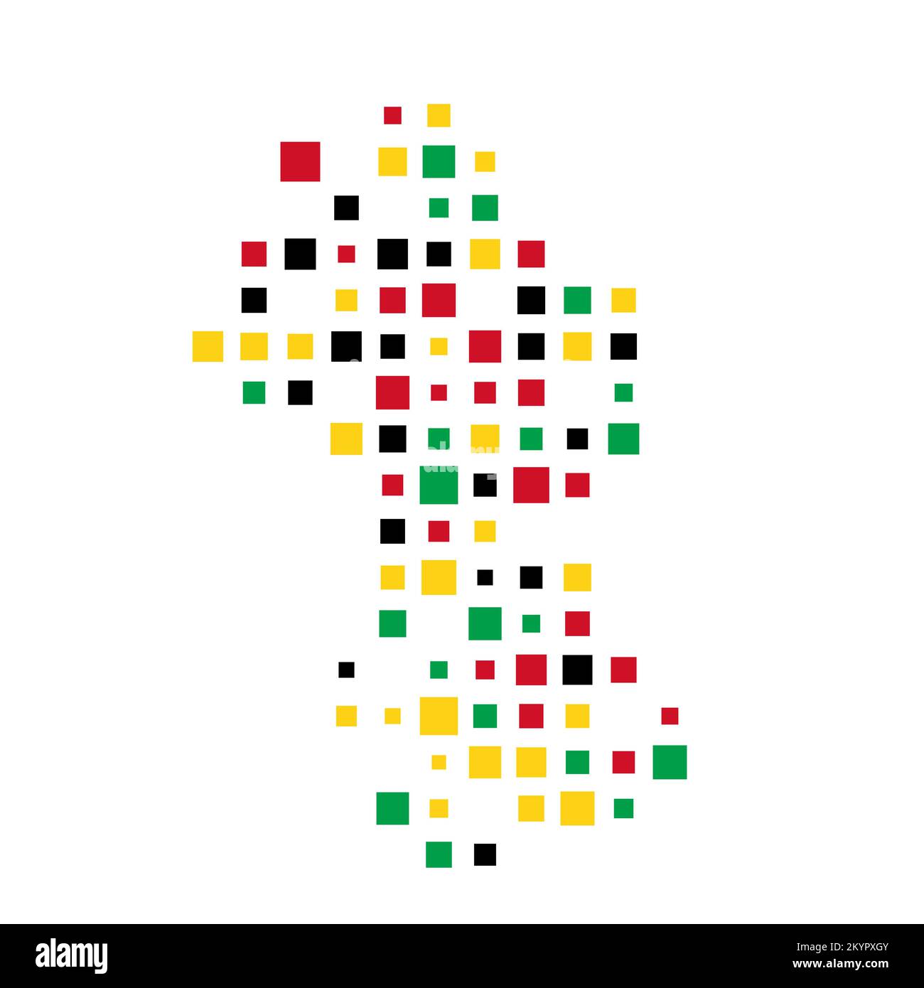 Guyana Silhouette Pixelated generative pattern illustration Stock ...
