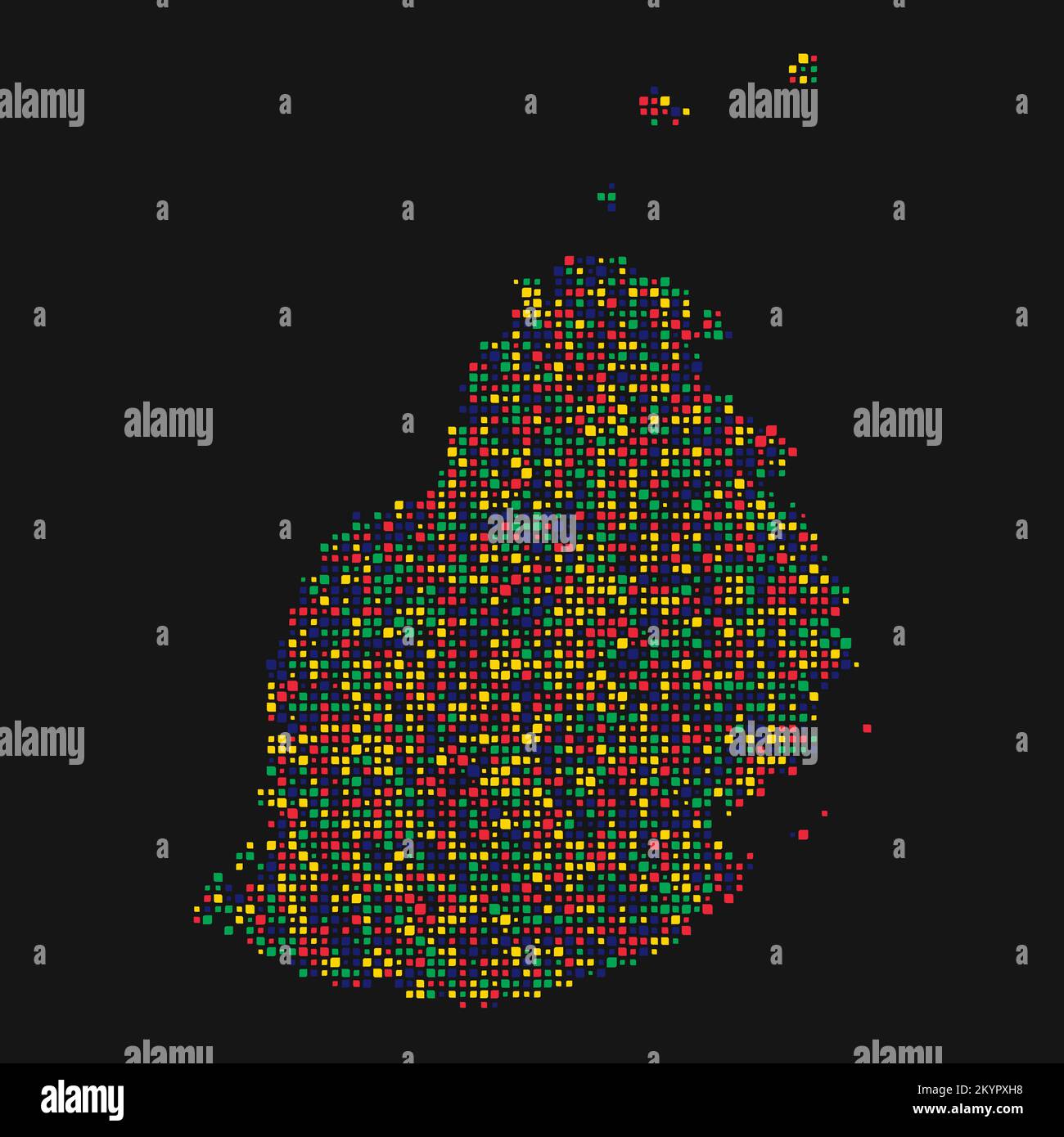 Mauritius Silhouette Pixelated generative pattern illustration Stock ...