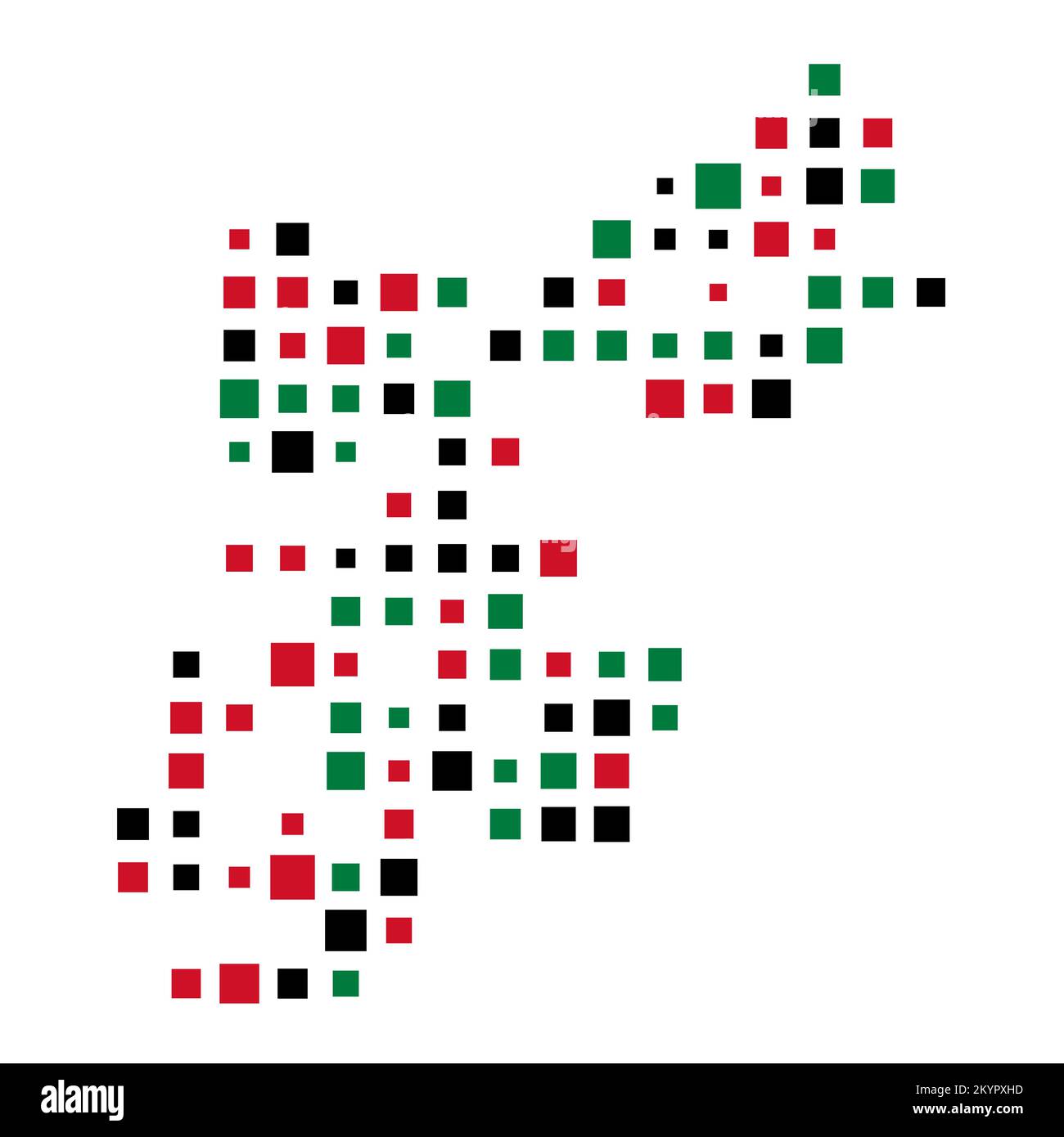 Jordan Silhouette Pixelated generative pattern illustration Stock ...