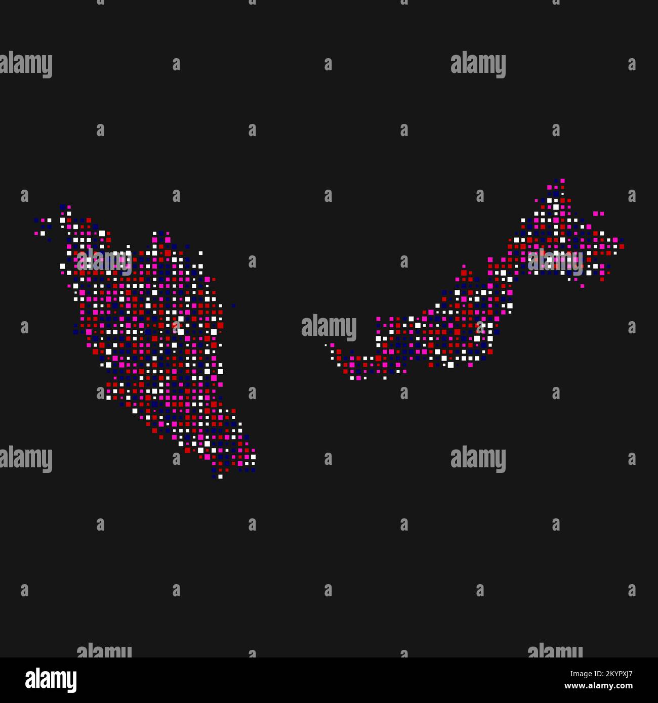 Malaysia Silhouette Pixelated generative pattern illustration Stock ...